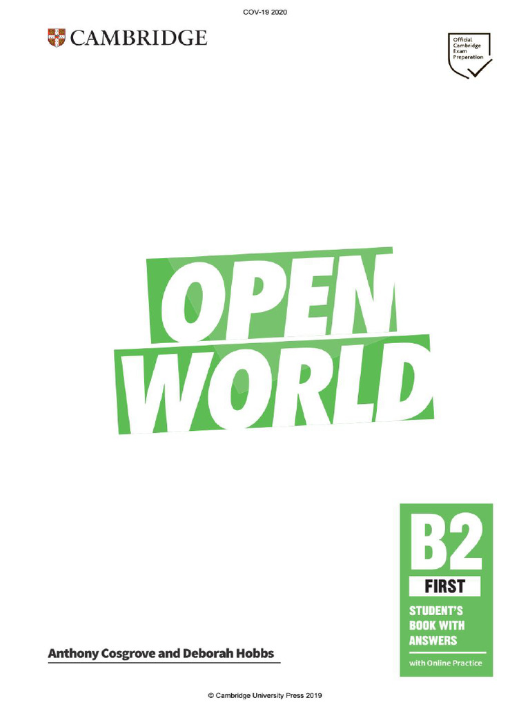 Vebuka Open World B2 First Students Book With Answers With Online ...