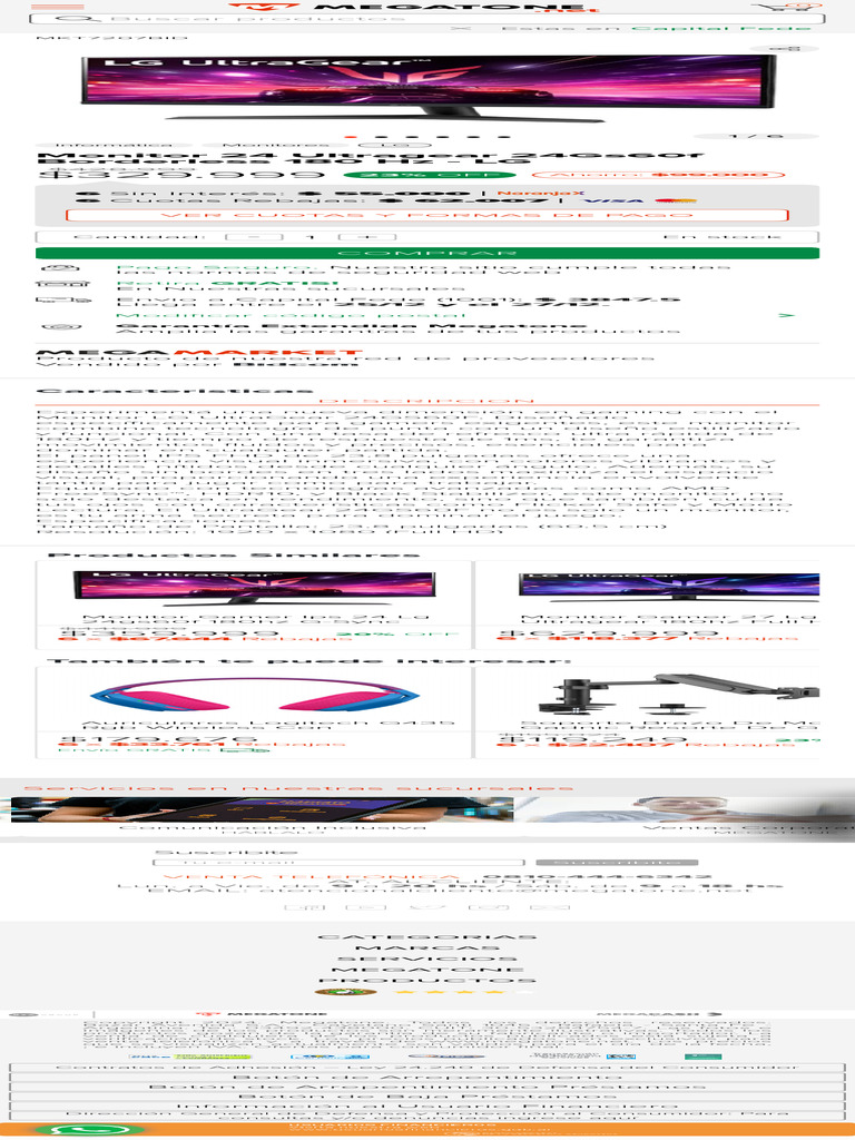 Monitor LG 24 Ultragear 24GS60F Borderless 180 Hz - LG MONITORES ...