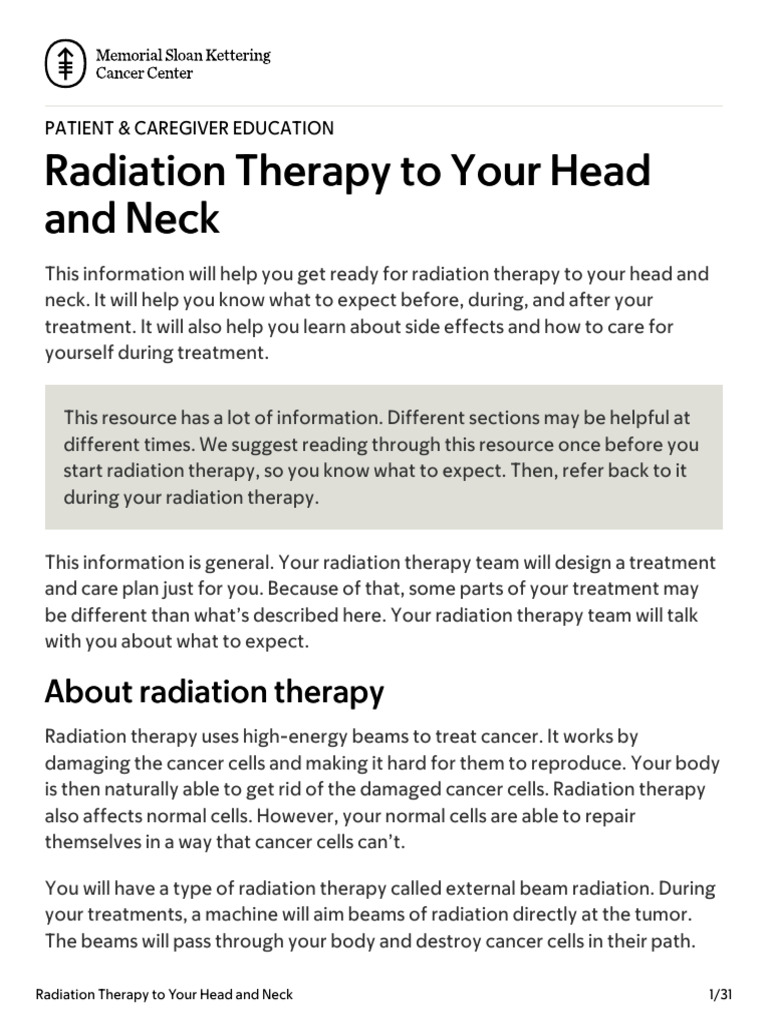 Radiation Therapy Head and Neck | PDF | Radiation Therapy | Head And ...