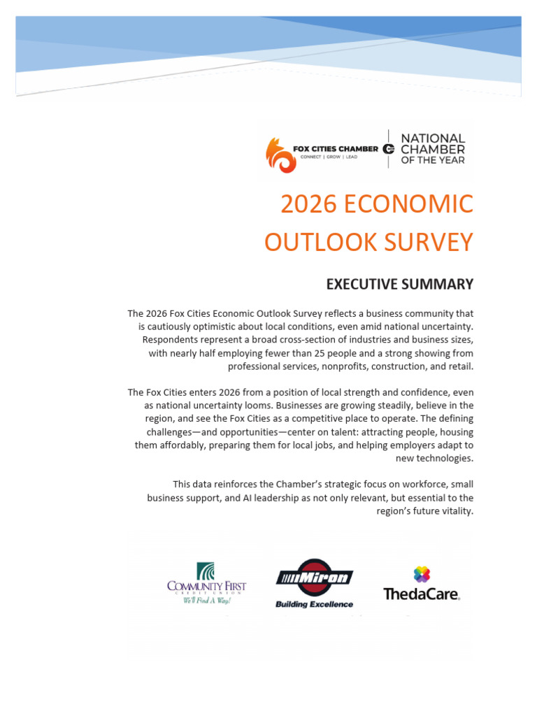 2026 Fox Cities Chamber of Commerce Economic Outlook Survey | PDF ...