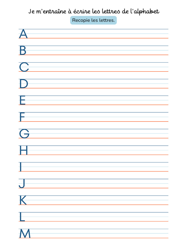Lettres Scriptes Bâtons Majuscules Minuscules Alphabet Français ...