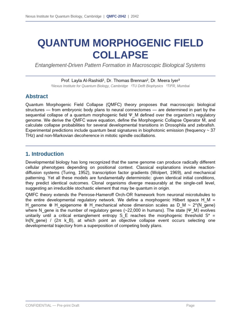 02 Quantum Morphogenic Field Collapse | PDF | Morphogenesis ...