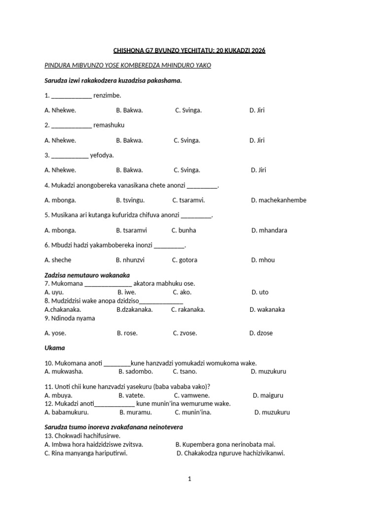 Chishona g7 Test 3 2026 | PDF | Chess Theory | Chess