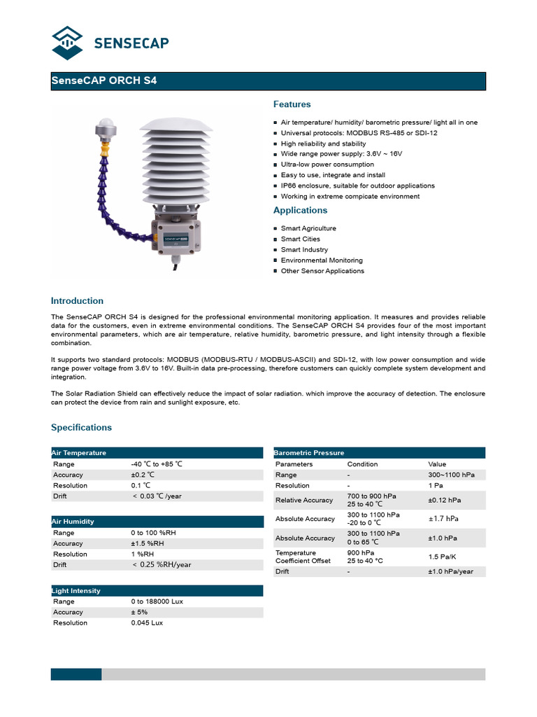 SenseCAP ORCH S4-DataSheet | PDF