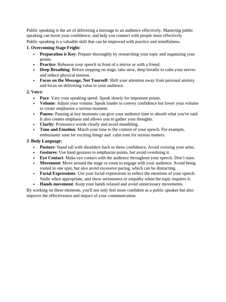 Public Speaking | PDF