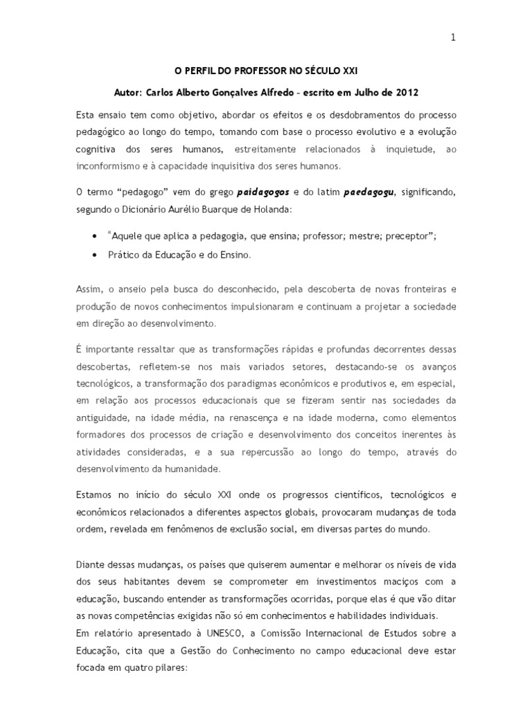 O PERFIL DO PROFESSOR NO SÉCULO XXI | PDF | Pesquisa operacional ...