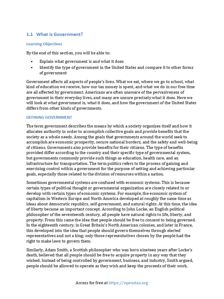 1 1 What Is Government | PDF | Democracy | Political Ideologies