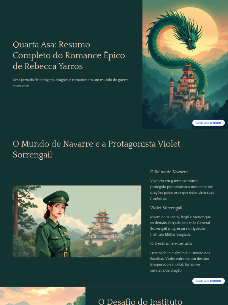 Quarta Asa Resumo Completo Do Romance Epico de Rebecca Yarros | PDF ...