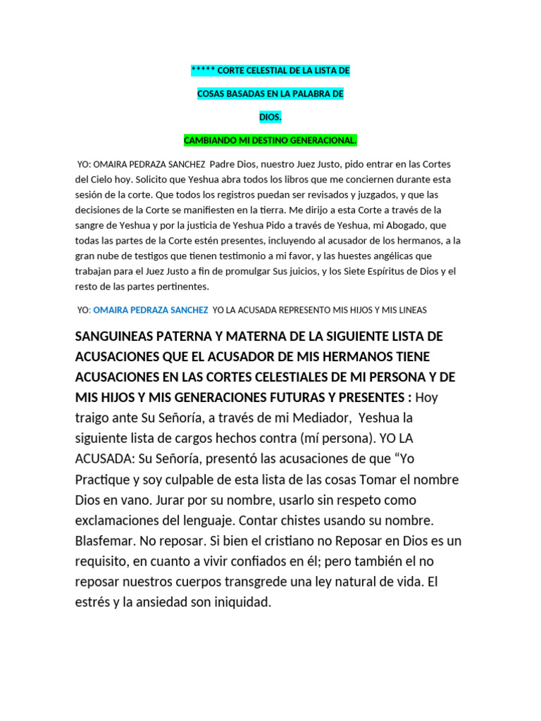 Corte Celestial de La Lista de Octubre | PDF | Jesús | Pecado