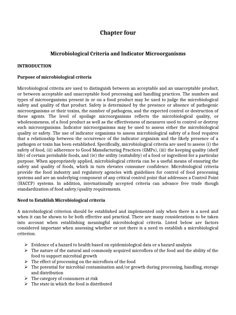 Indicator Microorganisms and Microbiological Criterion | PDF | Hazards ...
