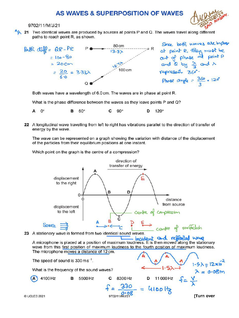As Waves & Superposition Questions | PDF