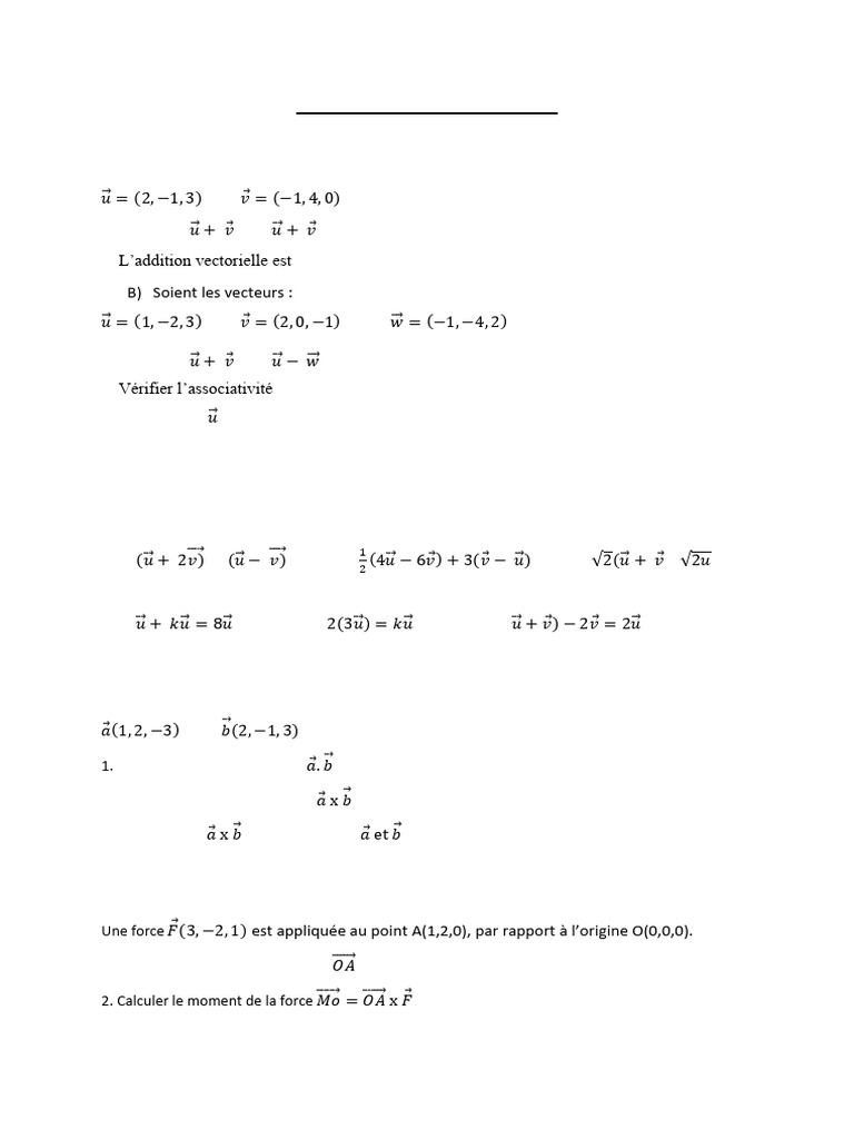 TD Analyse Vectorielle | PDF | Analyse mathématique | Physique mathématique