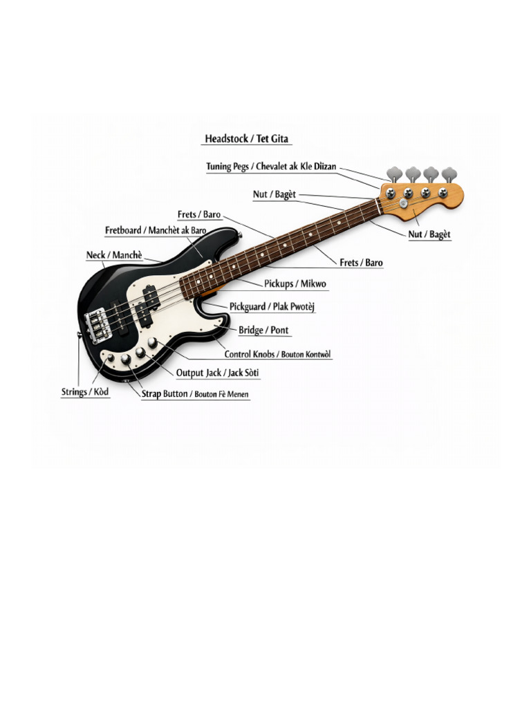 Labeled Bass Guitar Parts | PDF