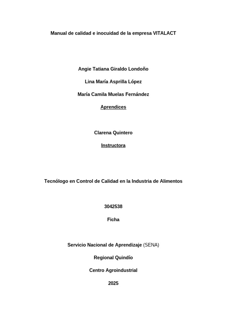 Sistema de Gestion Integrado Vitalact | PDF | Marketing | Productos lácteos