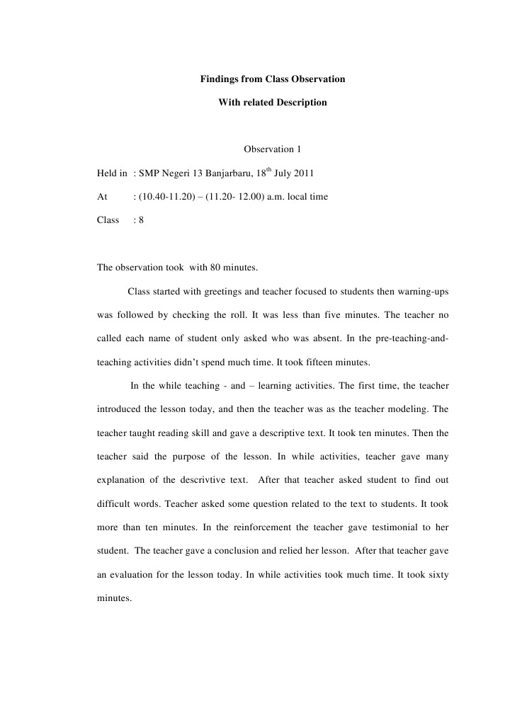 Findings From Class Observation | PDF | Motivation | Motivational