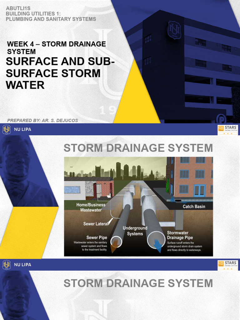 Week 4 Storm Drainage System 1 | PDF | Storm Drain | Stormwater