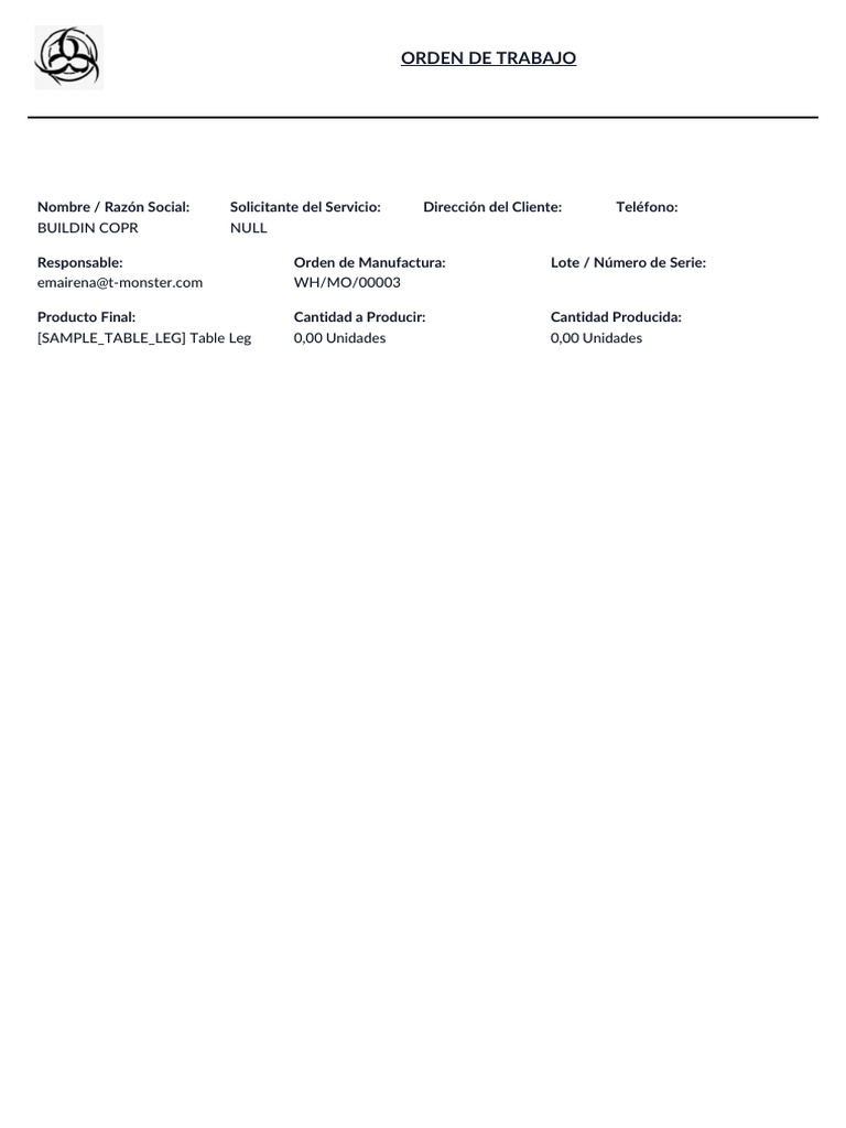 Orden de Trabajo - BUILDIN COPR | PDF