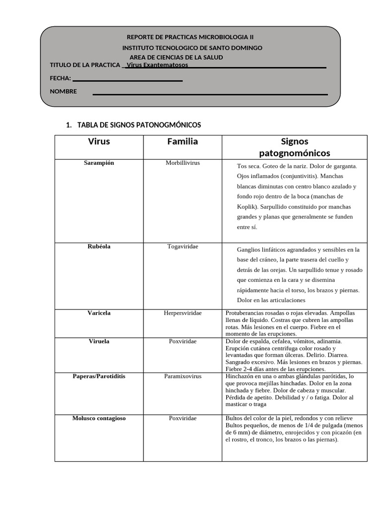 Virus Exantematosos Signos P. | PDF | Sarampión | Enfermedades virales