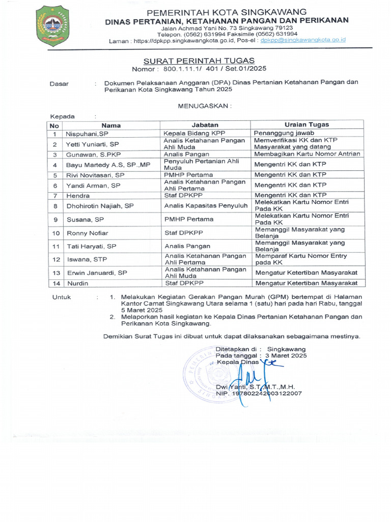 Surat Tugas GPM 2025 | PDF