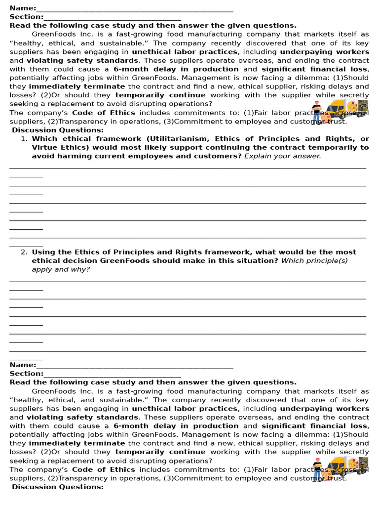 Case Study - Ethical Frameworks | PDF | Employment | Business