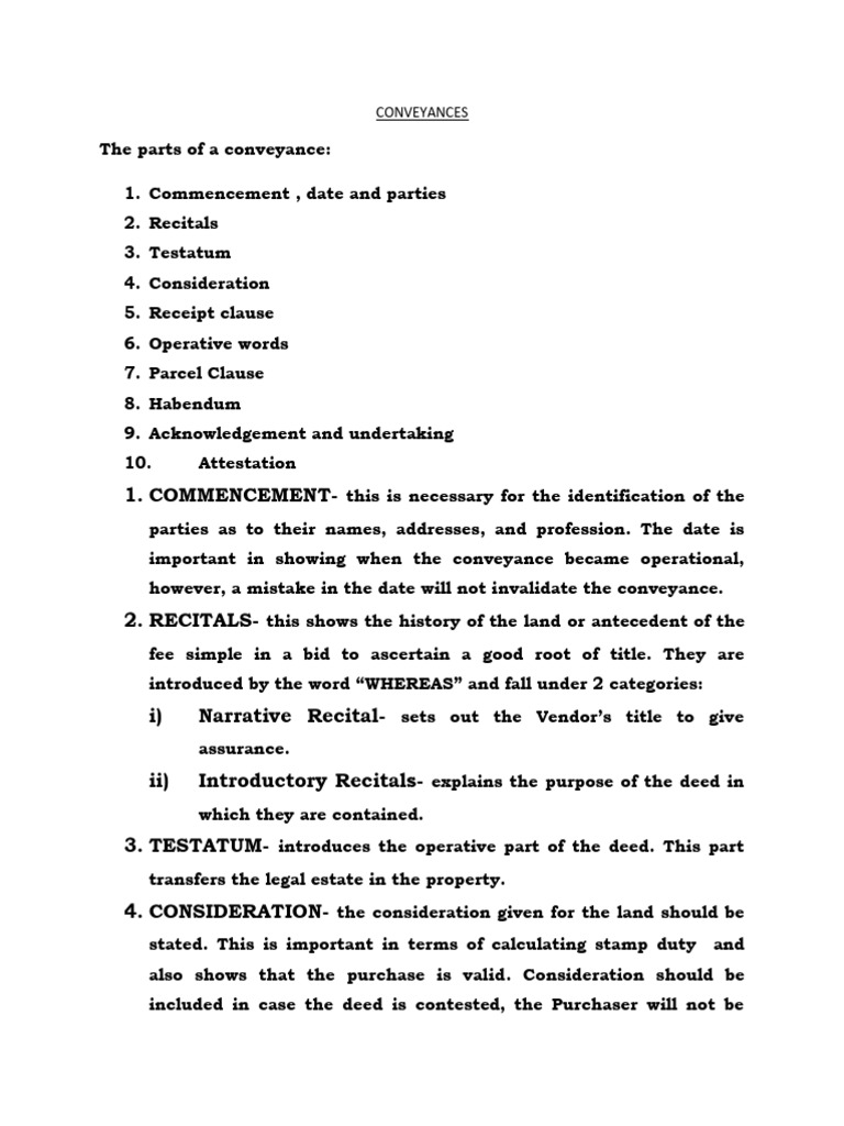 CONVEYANCES | PDF | Conveyancing | Deed