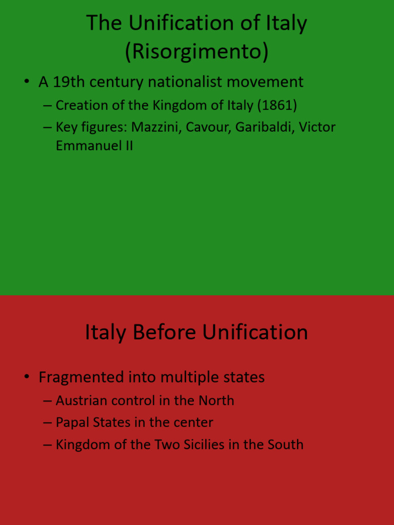 The Unification of Italy Risorgimento Presentation | PDF | Kingdom Of ...