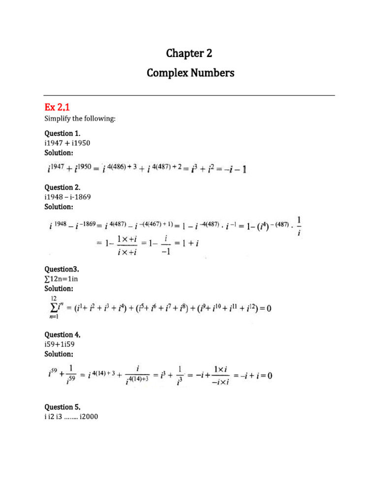 2 - Complex Numbers | PDF