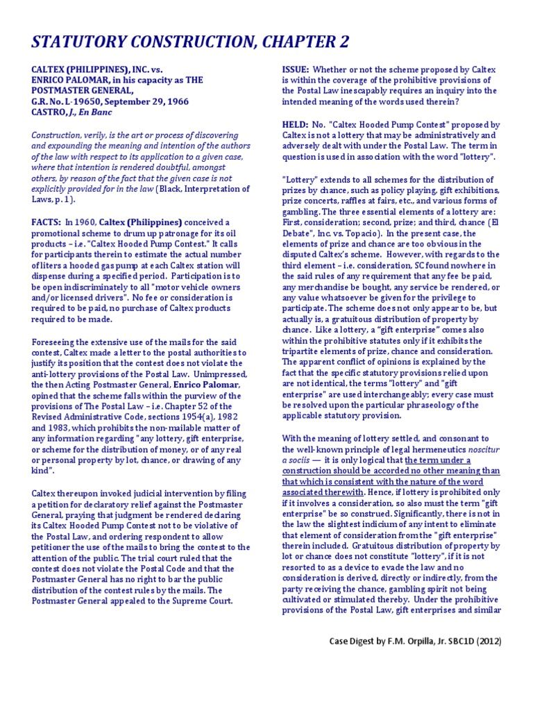 Chapter 2, STATCON, CALTEX Vs PALOMAR and Other Cases | PDF | Probation | Crime & Violence