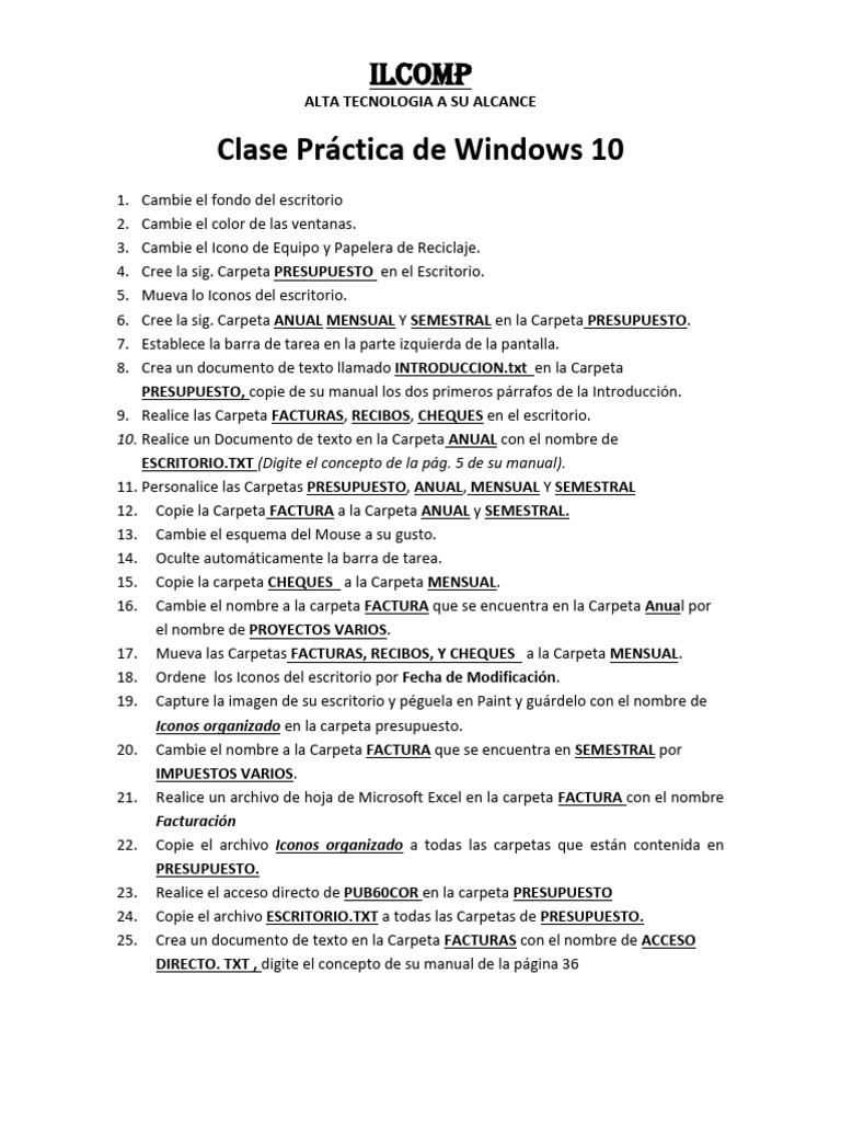 Clase Práctica de Windows 10 N° 3 | PDF | Archivo de computadora | Windows 10