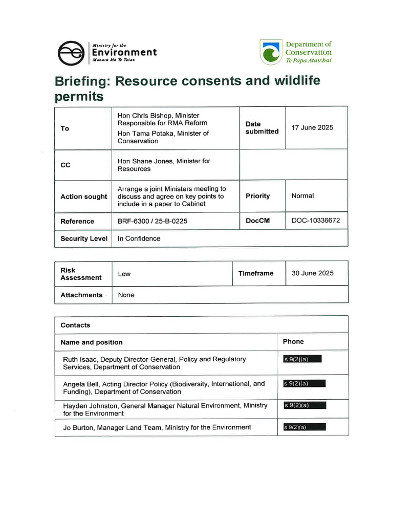 Ministry For The Environment Wildlife Permit Briefing | PDF