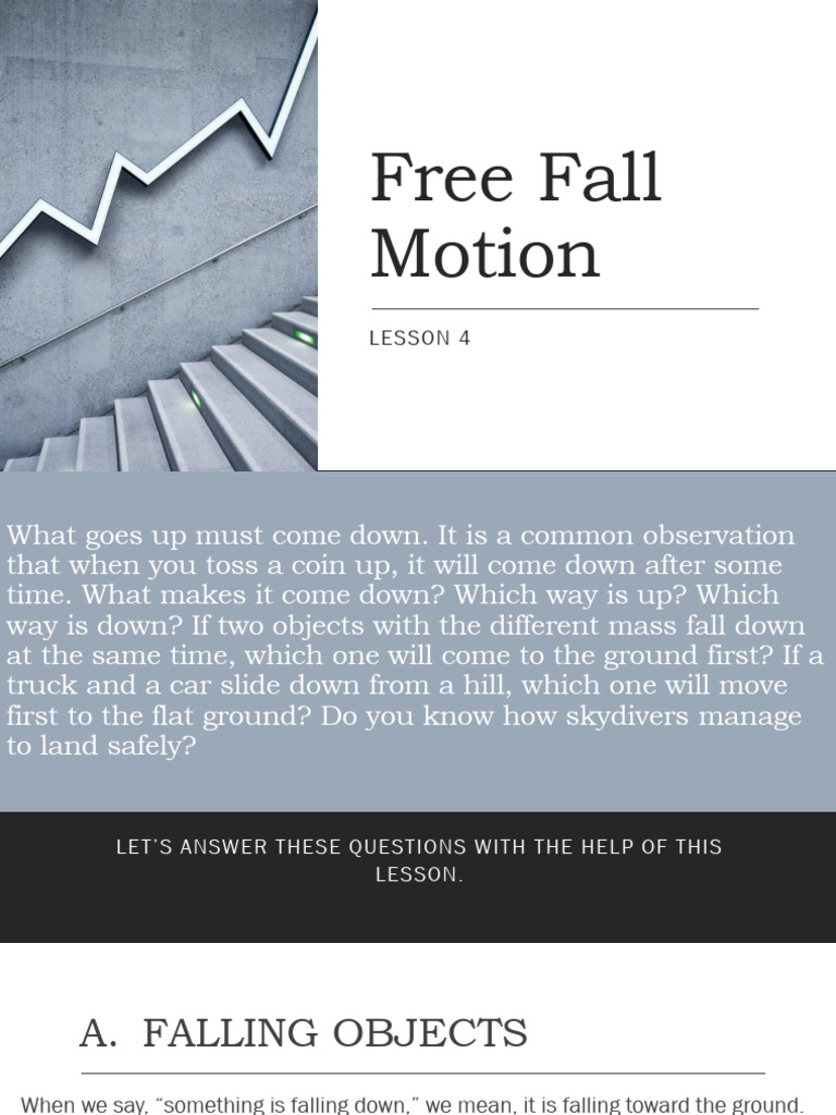 Lesson 4 Free Fall Motion | PDF | Velocity | Force