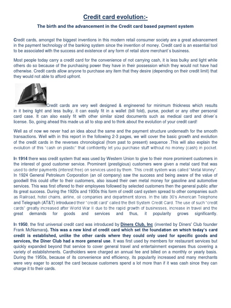 Credit Cards Evolution Report | Download Free PDF | Visa Inc. | Credit Card