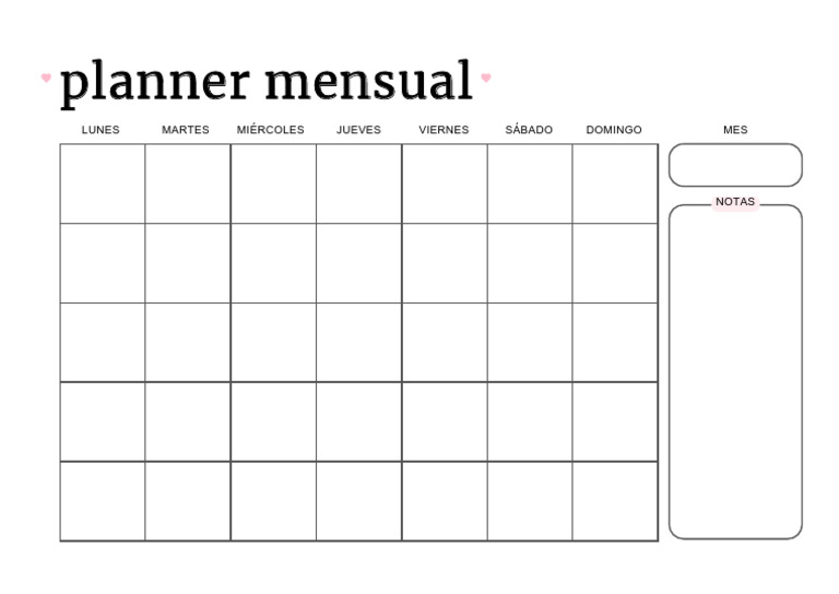 Planner Mensual | PDF