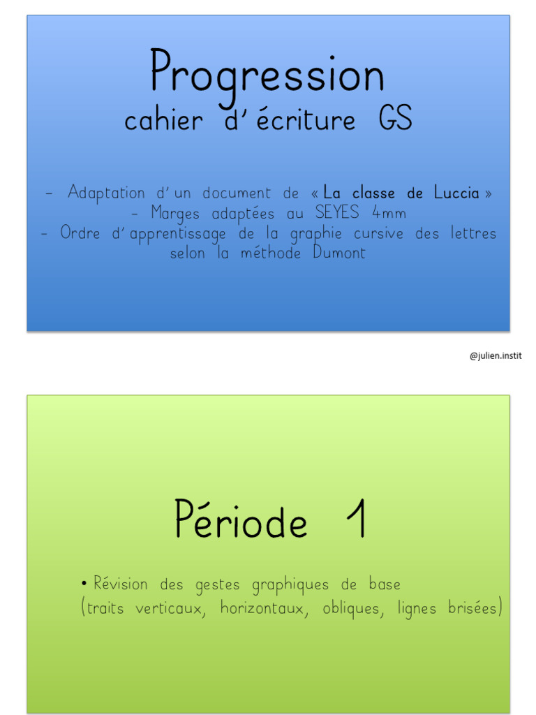 GS - Cahier D'écriture (Progression Dumont) | PDF