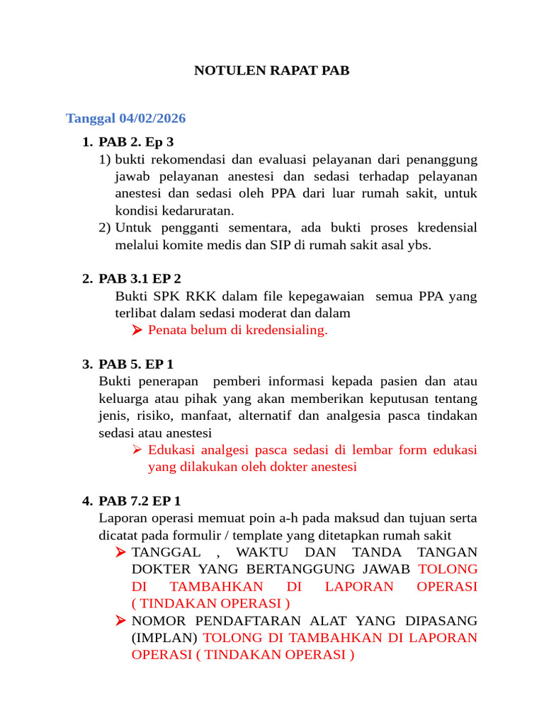 Notulen Rapat Pab | PDF