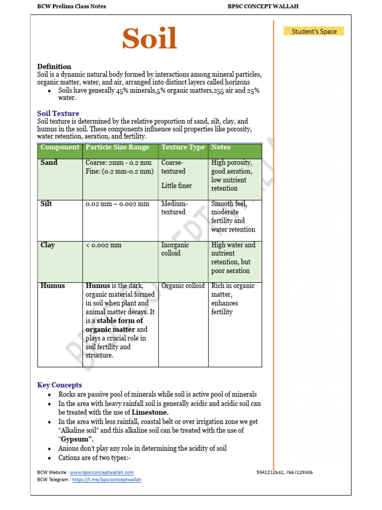 Soil Notes ENG | PDF | Soil | Agriculture