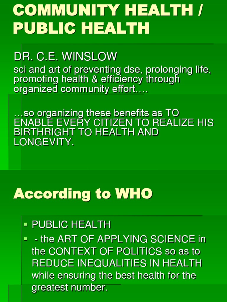 Community Health | PDF | Nursing | Public Health