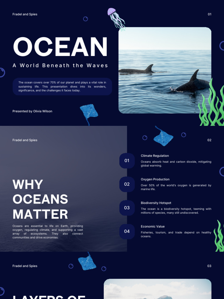 Blue Illustrative Ocean Presentation | PDF | Oceans | Coral Reef