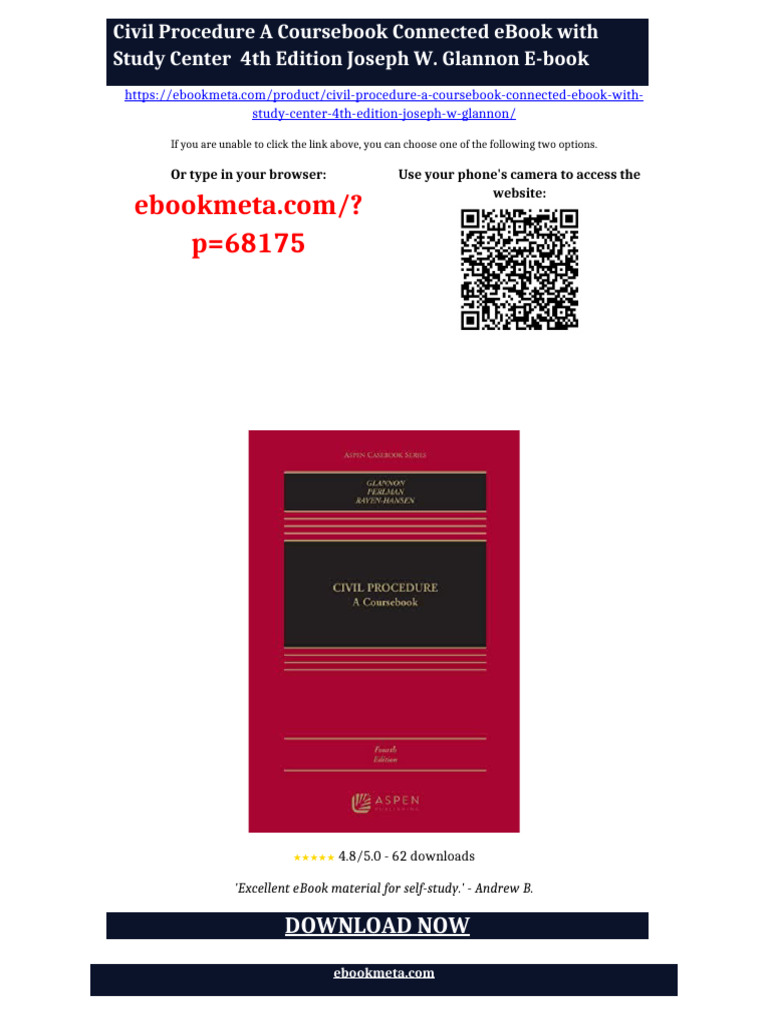Civil Procedure A Coursebook Connected Ebook With Study Center 4th ...