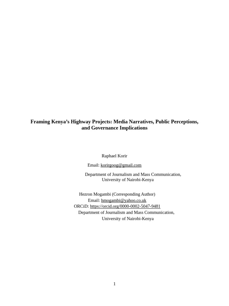 Media Framing Road Networks | PDF | Framing (Social Sciences ...