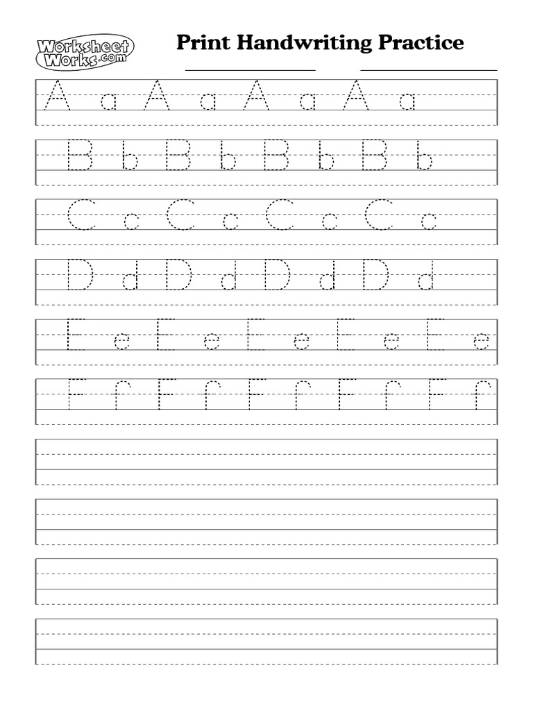 WorksheetWorks Print Handwriting Practice 2 | PDF