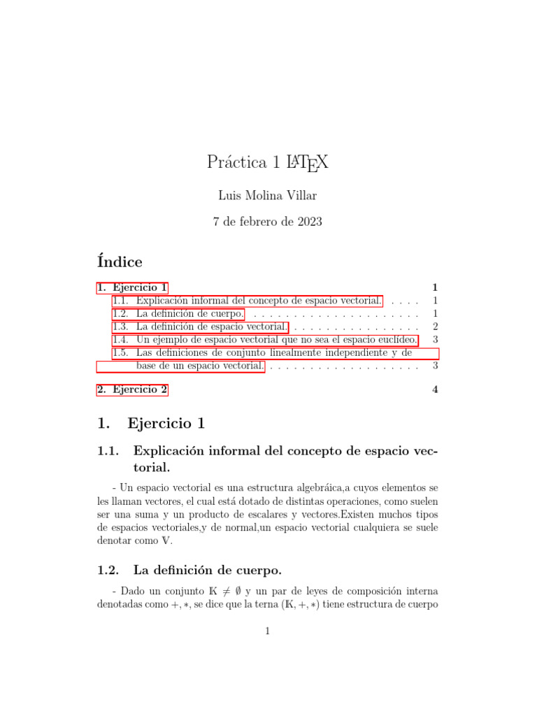 Practica 1 | PDF | Espacio vectorial | Vector Euclidiano
