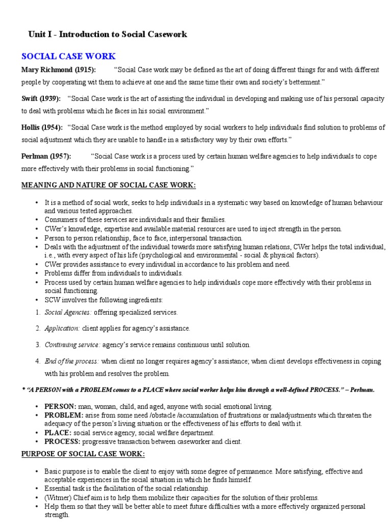 Introduction To Social Casework | PDF