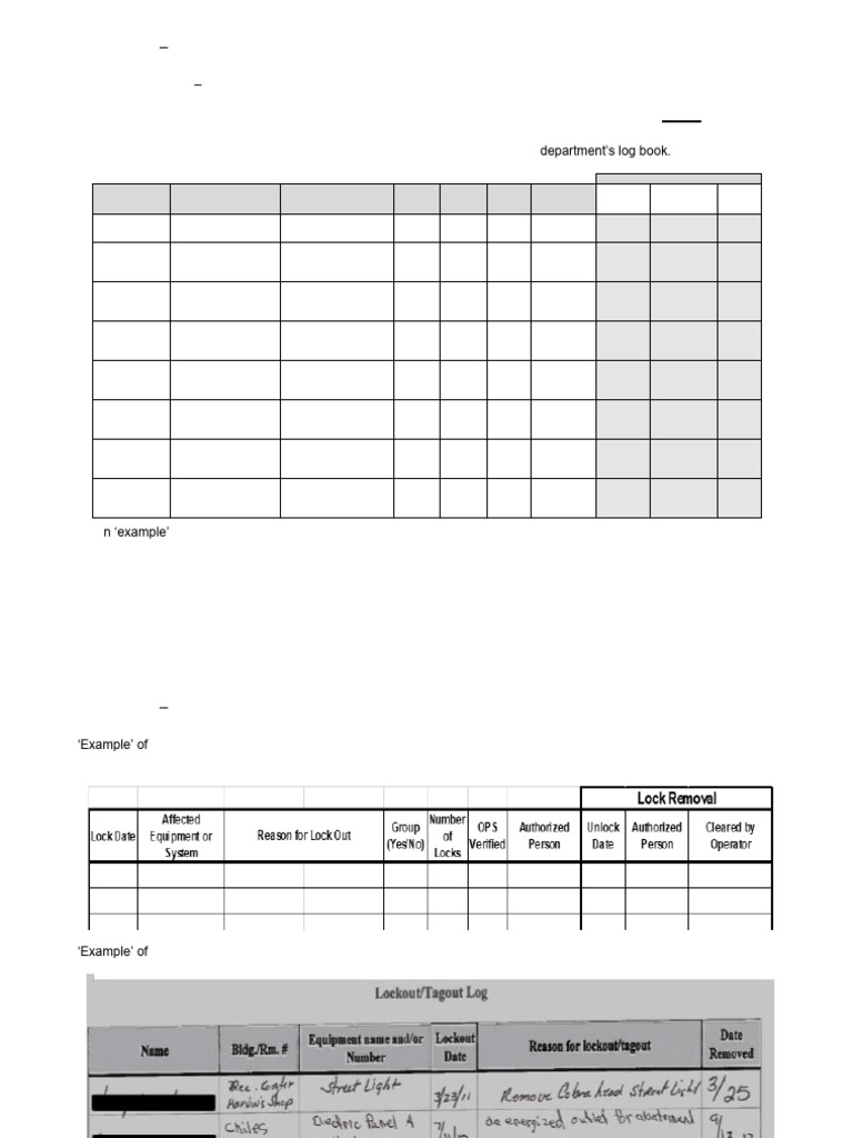 CH 10 Form 5 Loto Log Book | PDF