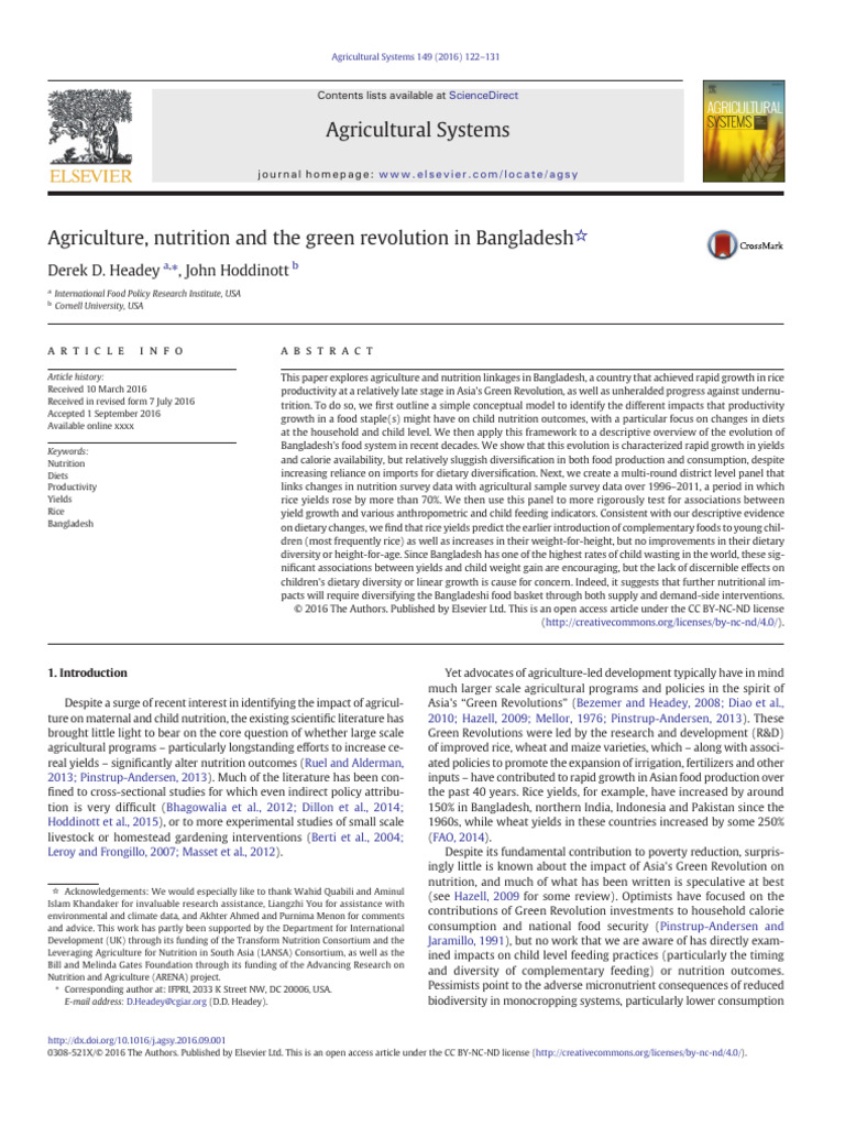 Agriculture Nutrition and The Green Revolution in | PDF | Green ...