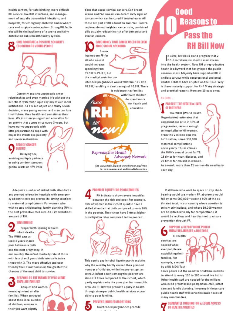 Ten Good Reasons To Pass The RH Bill | PDF | Social Science