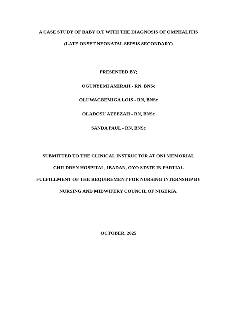 Omphalitis | PDF | Sepsis | Fetus