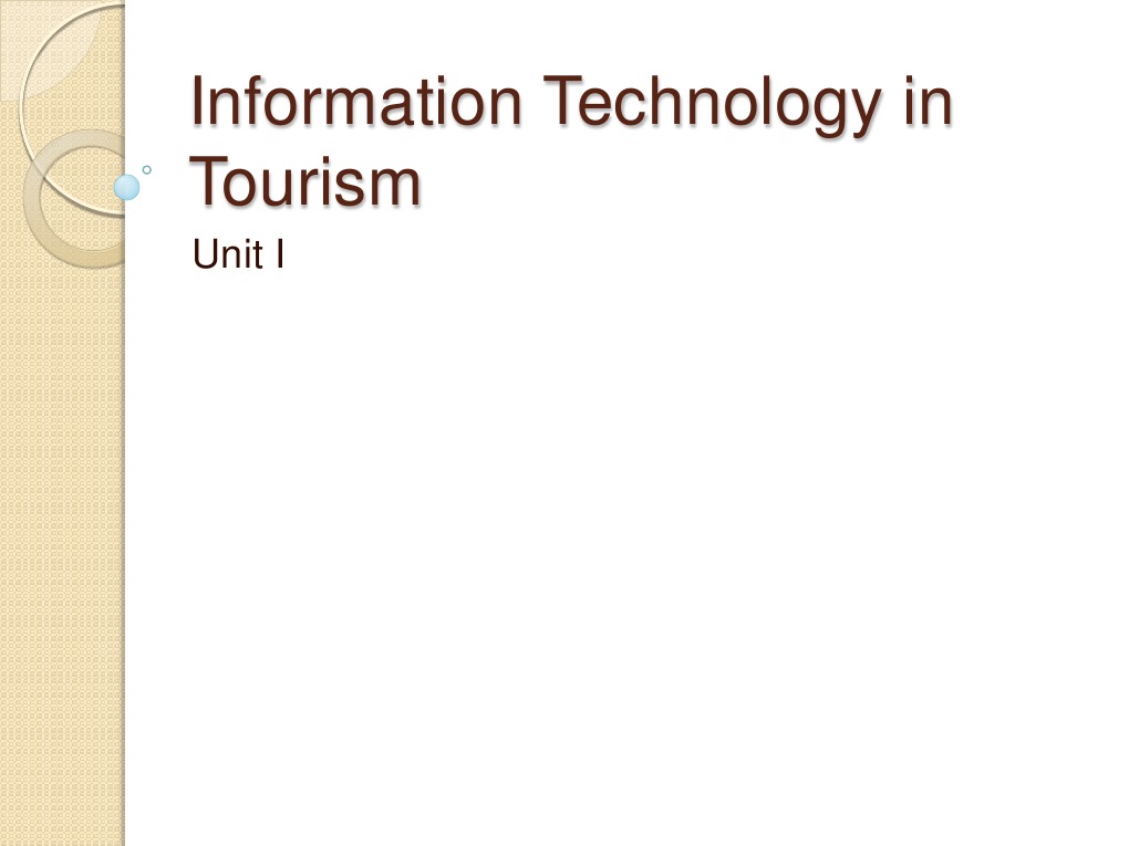 Information Technology in Tourism: Unit I | PDF | Information ...