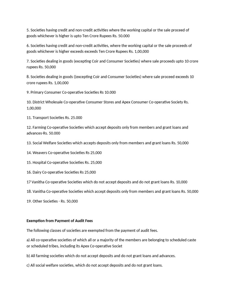 Assessment and Levy of Audit Fees | PDF | Cooperative | Payments