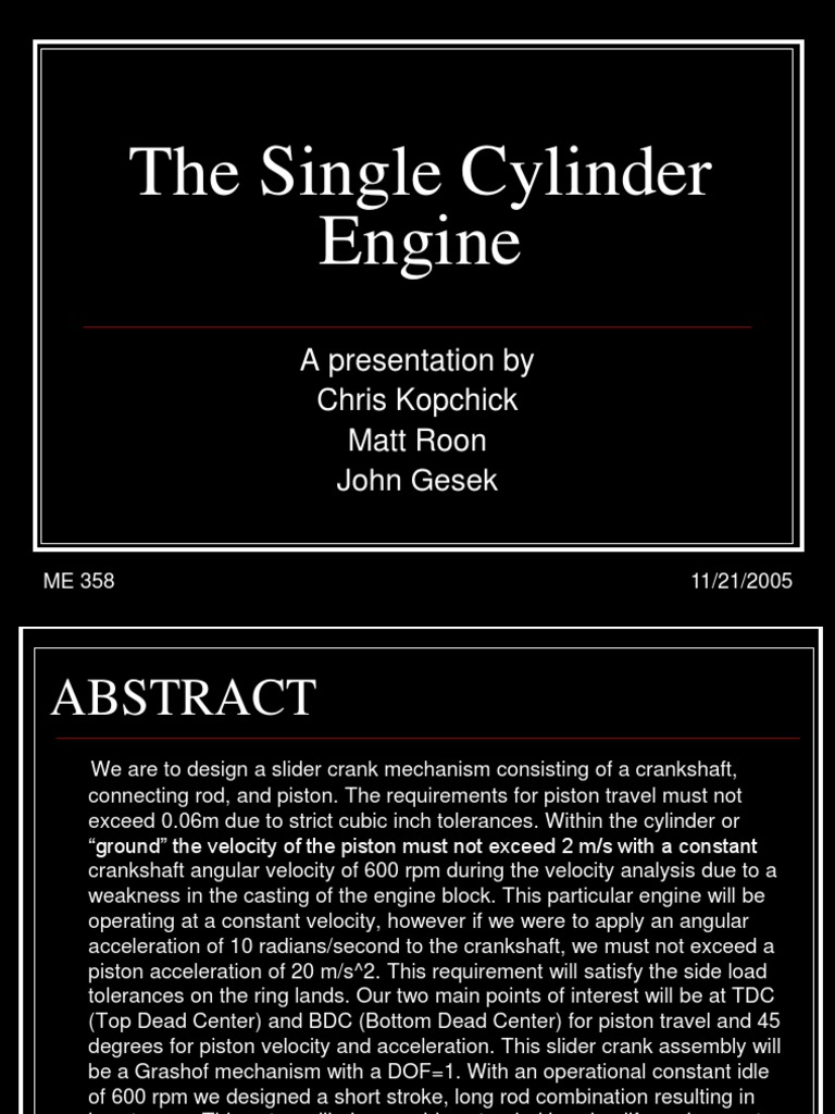 The Single Cylinder Engine | PDF | Internal Combustion Engine ...
